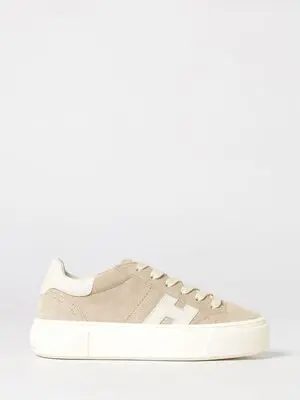 Hogan Crosswind Platform Suede Sneakers - Beige