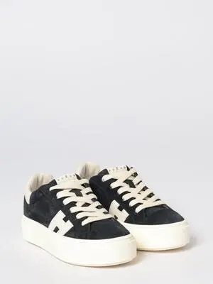 Hogan Crosswind Platform Suede Sneakers - Black