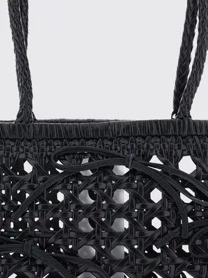 OSOI Biscuit Shoulder Bag In Recycled Leather With Woven Handle