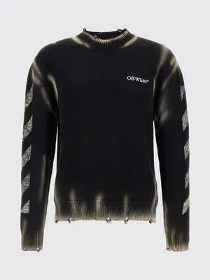 Off-White Used Effect Cotton Crewneck Pullover