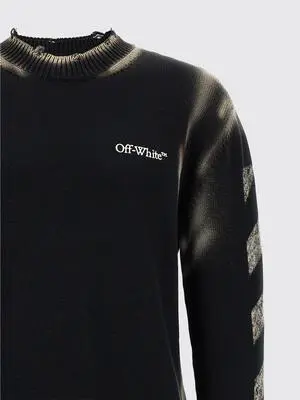 Off-White Used Effect Cotton Crewneck Pullover
