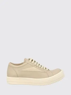 Rick Owens Bi Leather And Suede Low-top Sneakers With Padded Ankle - Beige