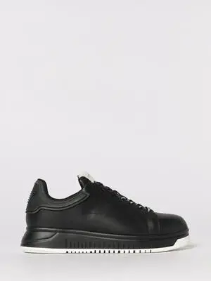 Emporio Armani Leather Low-top Sneakers - Black