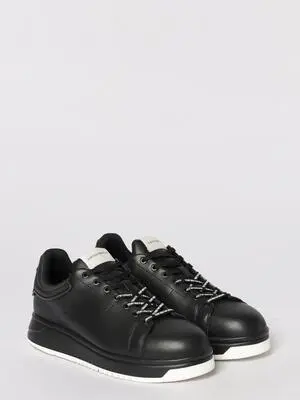 Emporio Armani Leather Low-top Sneakers - Black