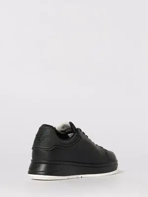 Emporio Armani Leather Low-top Sneakers - Black