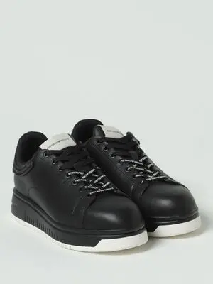 Emporio Armani Smooth Bovine Leather Low Top Sneakers