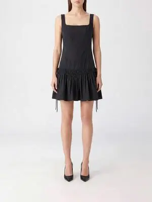 Pinko Enna Cotton Mini Dress With Square Neck