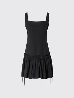 Pinko Enna Cotton Mini Dress With Square Neck
