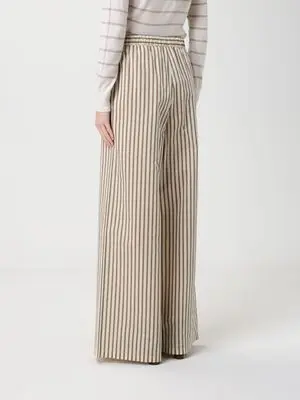 Max Mara Striped Cotton And Silk Palazzo Trousers