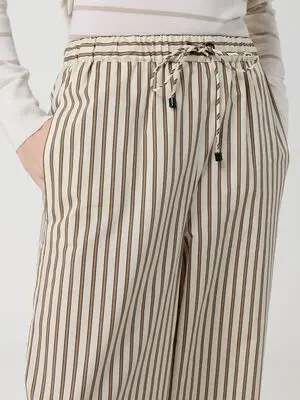 Max Mara Striped Cotton And Silk Palazzo Trousers