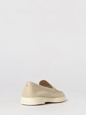 Santoni Doucal's Hammered Leather Loafers With Stitching