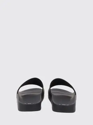 MSGM Pvc Pool Slides With Contrasting Maxi Logo Print - Black