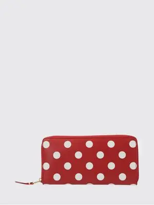 Comme Des Garçons Polka Dot Calf Leather Wallet - Red