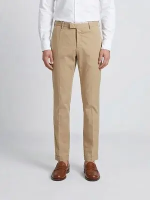 PT TORINO Chino Trousers In Cotton Blend Beige