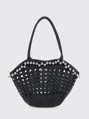 OSOI Woven Shoulder Bag With Silver Tone Embellishments