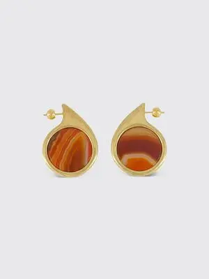 PANCONESI 18kt Gold Plated Brass And Agate Earrings
