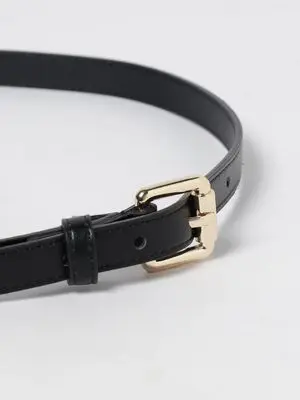 Just Cavalli Leather Belt With Gold Tone Buckle