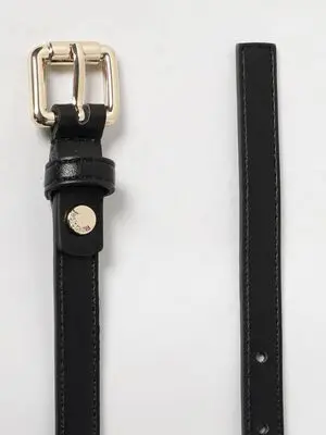 Just Cavalli Leather Belt With Gold Tone Buckle