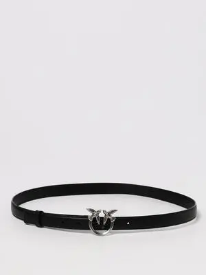 Pinko Pinko Leather Belt With Bird Buckle Black