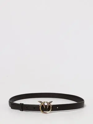 Pinko Leather Belt With Bird Buckle - Brown
