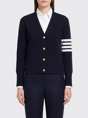 Thom Browne V-neck Wool Cardigan With 4-bar Detail - Blue