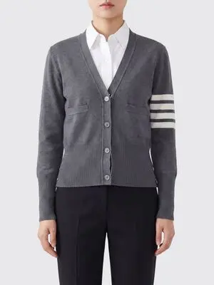Thom Browne V-neck Wool Cardigan With 4-bar Detail - Grey