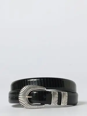 Barena Venezia Leather Belt With Silver-tone Buckle - Black