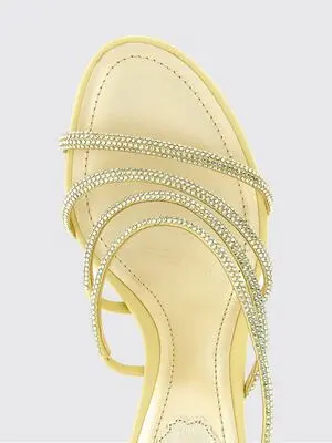 Rene Caovilla Erin Satin Mules With Rhinestones