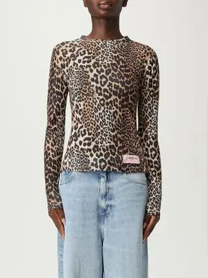 GANNI T-shirt Colour - Brown