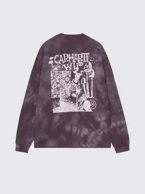 Carhartt Work In Progress Printed Organic Cotton Long Sleeve T-shirt - Plum