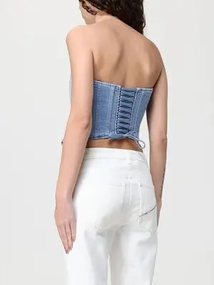 Elisabetta Franchi Denim Corset Top