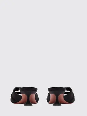 Amina Muaddi Leopard Print Satin Eleonora Mules - Black