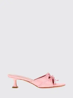 Amina Muaddi Animal Print Satin Eleonora Mules - Pink