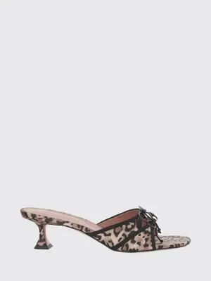 Amina Muaddi Animal Print Satin Eleonora Mules - Red