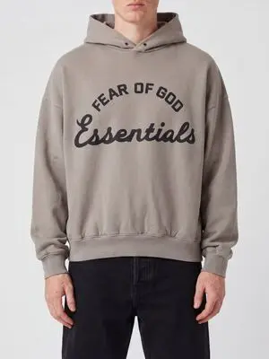 Fear Of God Cotton Hoodie With Logo And Dropped Shoulders - Grey