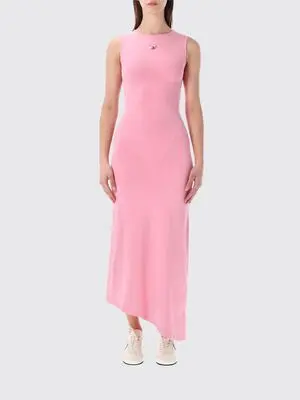 MARINE SERRE Asymmetric Stretch Cotton Dress - Pink