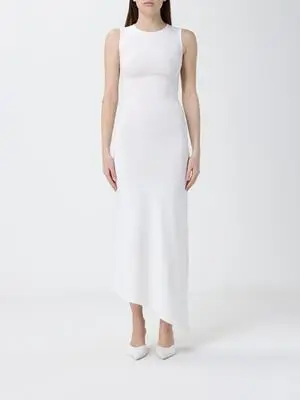 MARINE SERRE Asymmetric Stretch Cotton Dress - White