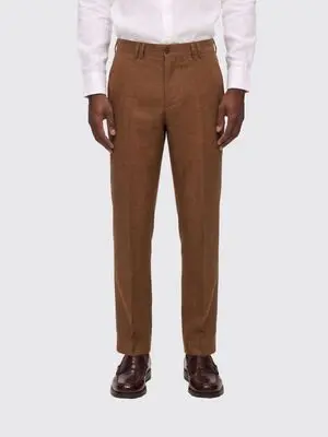 PT TORINO Virgin Wool And Linen Tailored Trousers - Cocoa
