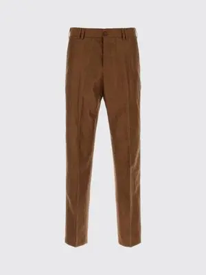PT TORINO Virgin Wool And Linen Tailored Trousers - Cocoa