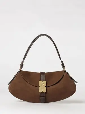 GANNI B-kat Bag In Recycled Suede - Coffee