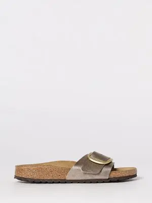 BIRKENSTOCK Laminated Leather Madrid Big Buckle Sandals - Bronze