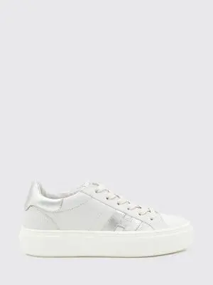 Hogan Crosswind Platform Sneakers In Smooth And Laminated Calfskin - Beige