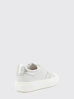 Hogan Crosswind Platform Sneakers In Smooth And Laminated Calfskin - Beige