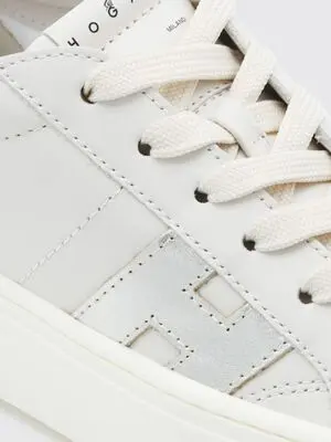 Hogan Crosswind Platform Sneakers In Smooth And Laminated Calfskin - Beige
