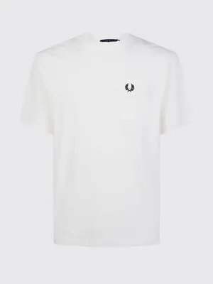 Fred Perry Cotton T-shirt With Patch Pocket And Embroidered Logo - White
