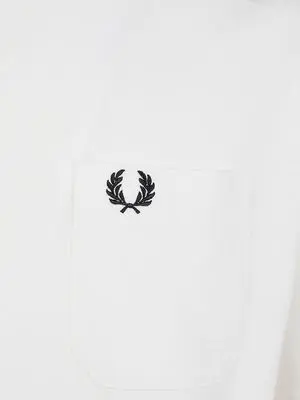 Fred Perry Cotton T-shirt With Patch Pocket And Embroidered Logo - White