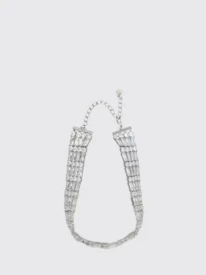 SELF-PORTRAIT Brass Choker With Set Rhinestones - Silver