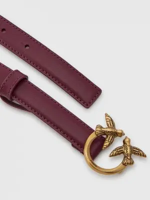 Pinko Gold Tone Buckle Belt - Red
