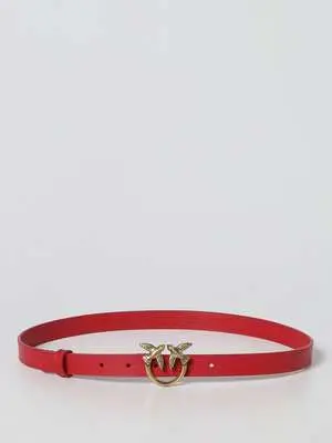 Pinko Gold Tone Buckle Belt - Red