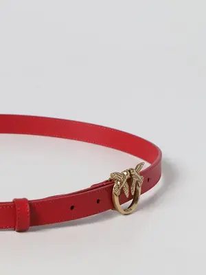 Pinko Gold Tone Buckle Belt - Red